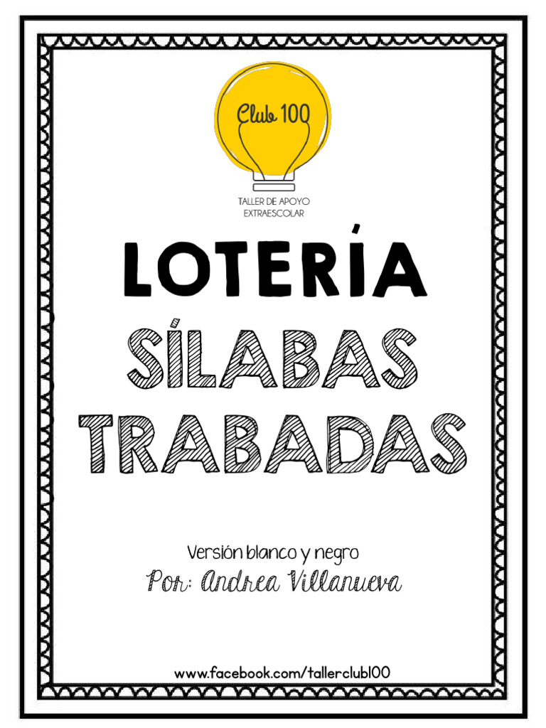 Lotería Sílabas Trabadas | PDF