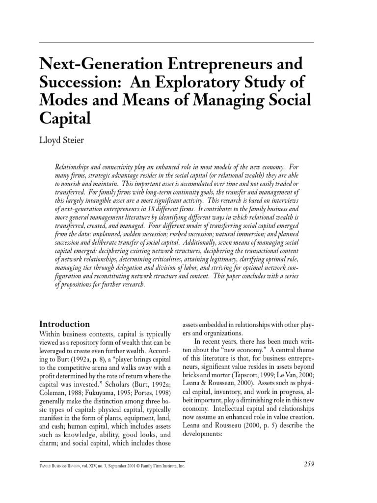 Steier 2001 Pdf Social Capital Economies