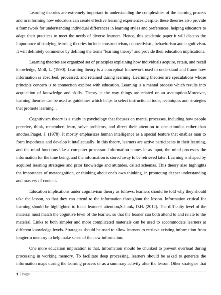 Understanding Learning Theories in Education | PDF | Learning Theory (Education) | Learning