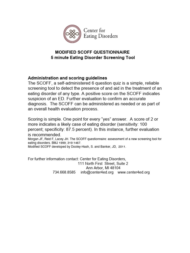 Modified SCOFF 2021 | PDF