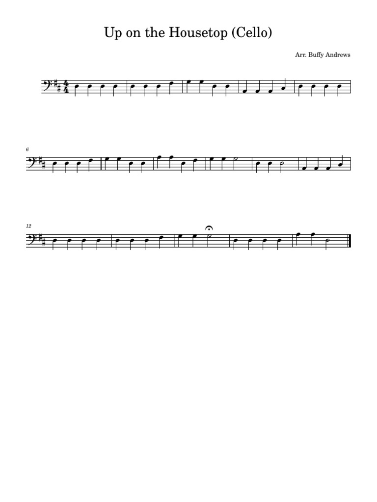 Up On The Housetop (Cello) | PDF