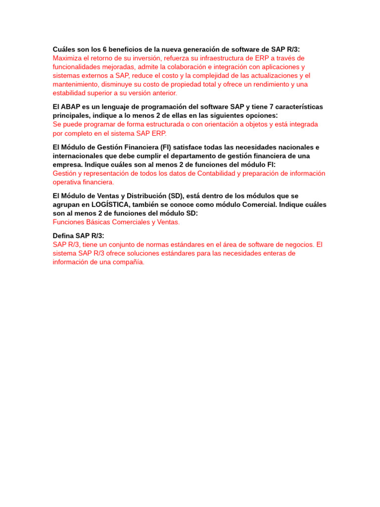 Sistemas Integrados ERP Prueba 3 | PDF | Informática