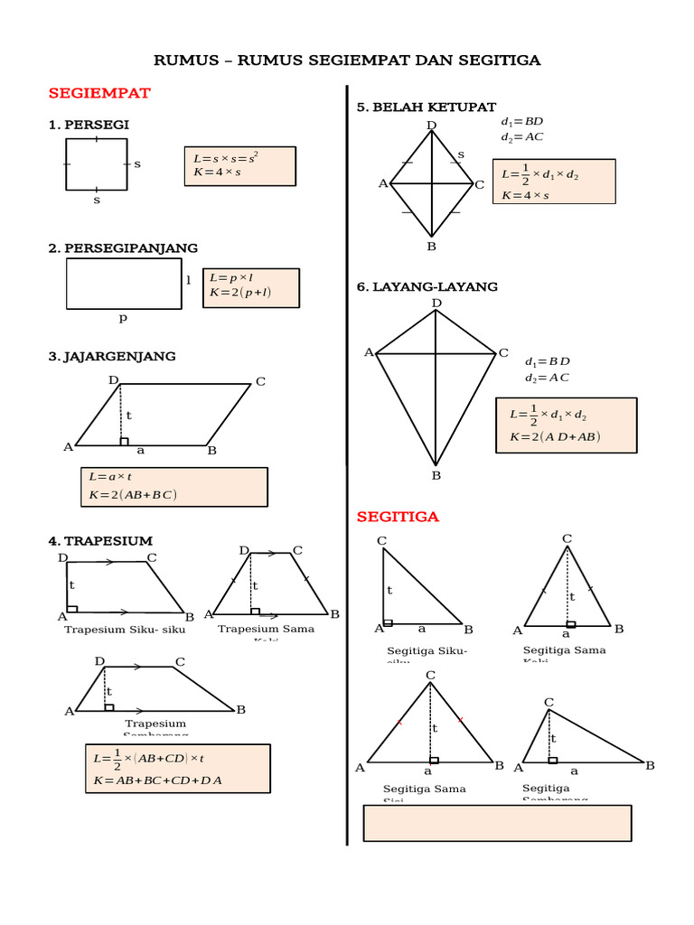 Rumus Segiempat Dan Segitiga | PDF