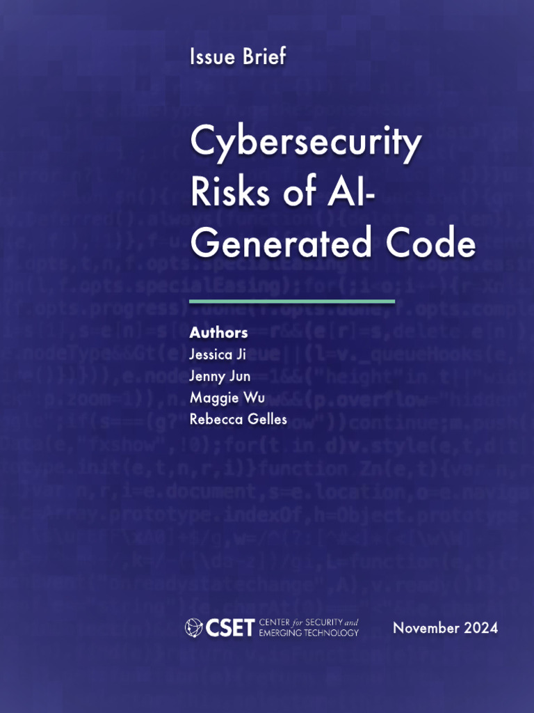 Cybersecurity Risks of AI Code Generation | PDF | Computer Security ...