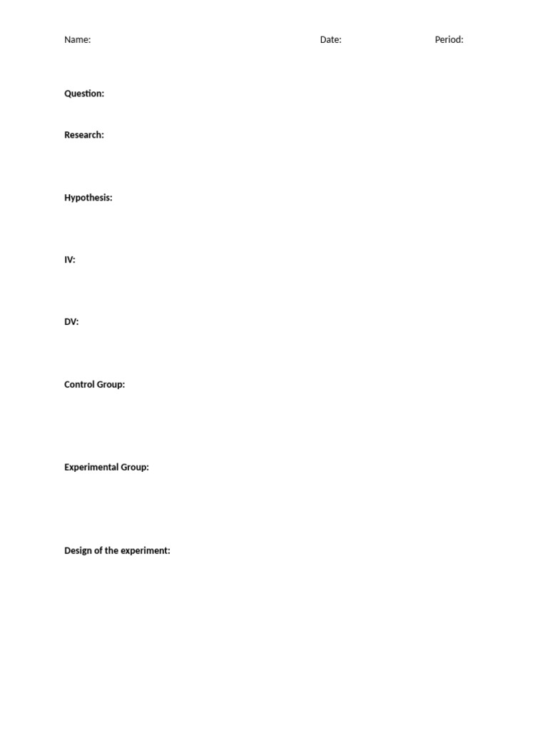 Create Your Own Experiment (Homework 1) 2 | PDF