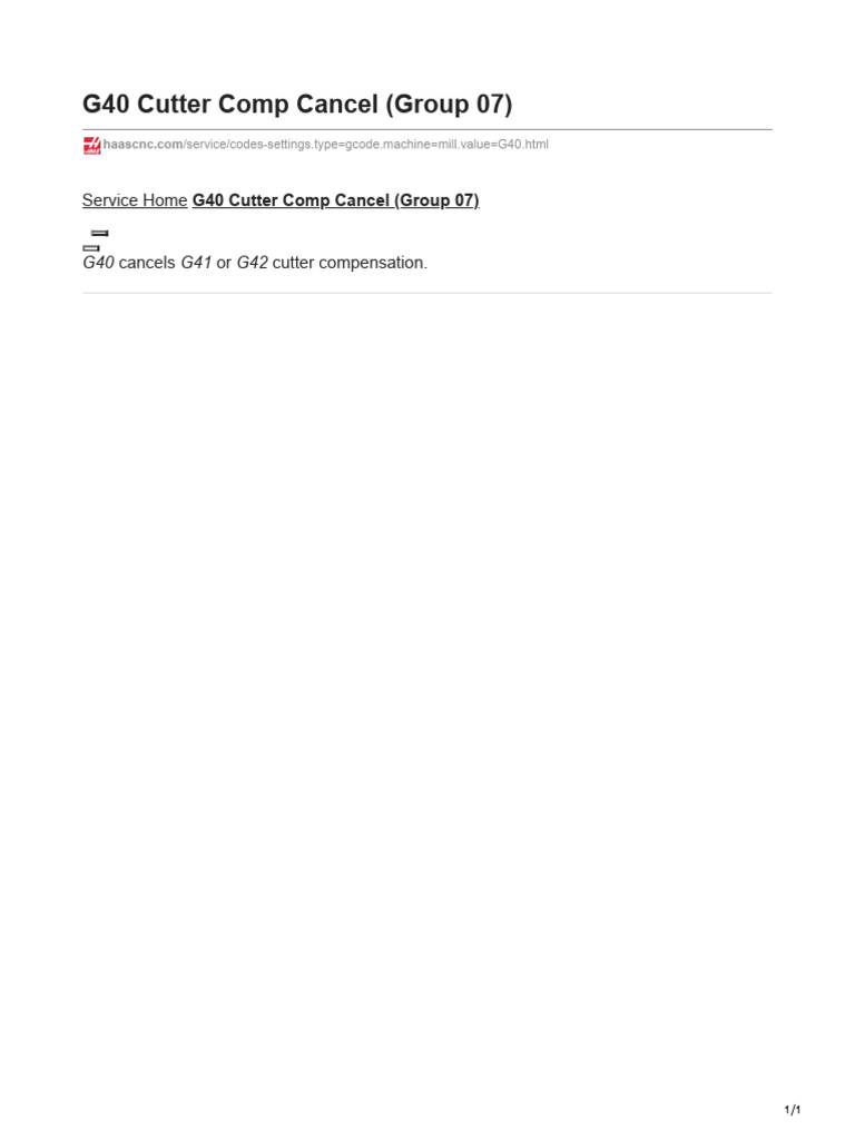 G40 Cutter Comp Cancel Group 07 | PDF
