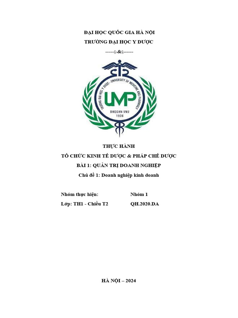 TH1 - Tiểu Nhóm 1 - Hoạch định - LĐ - TC - KT | PDF