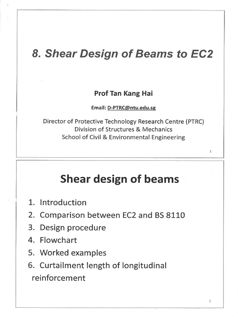 8 - Shear Design of Beams To EC2 | PDF