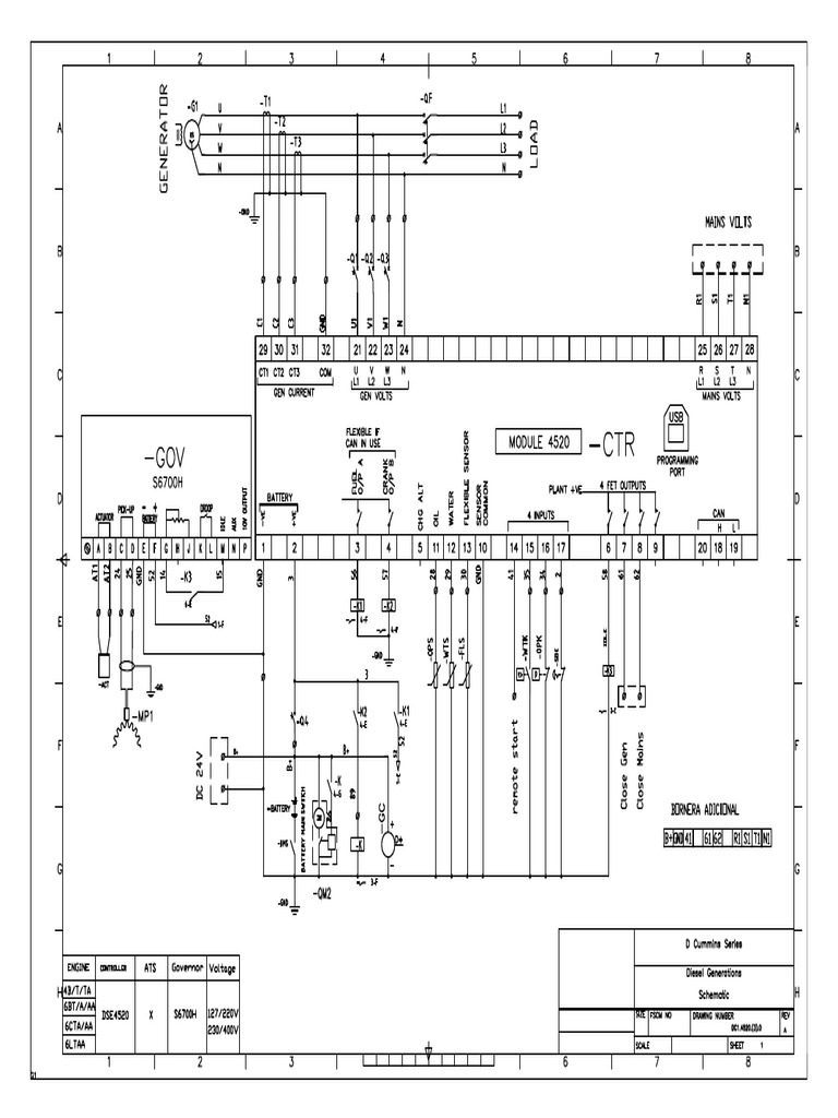 Diagrama Electrico 4520 Generador | PDF