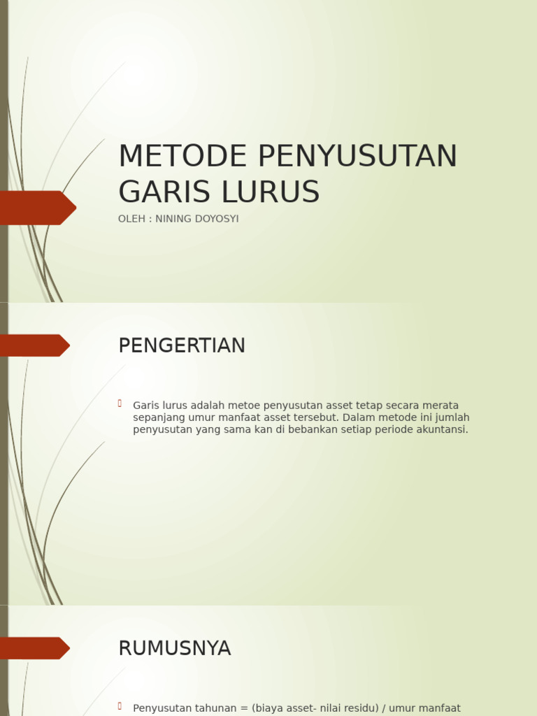 Metode Penyusutan Garis Lurus | PDF
