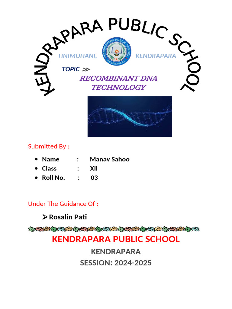 Biology Project Class 12 Front Page | PDF