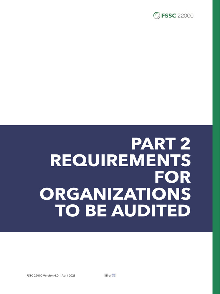 FSSC 22000 Scheme Version 6 Additional Requirements | PDF | Audit ...