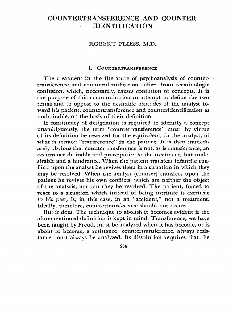 Countertransference 2 | PDF | Psychoanalysis | Id