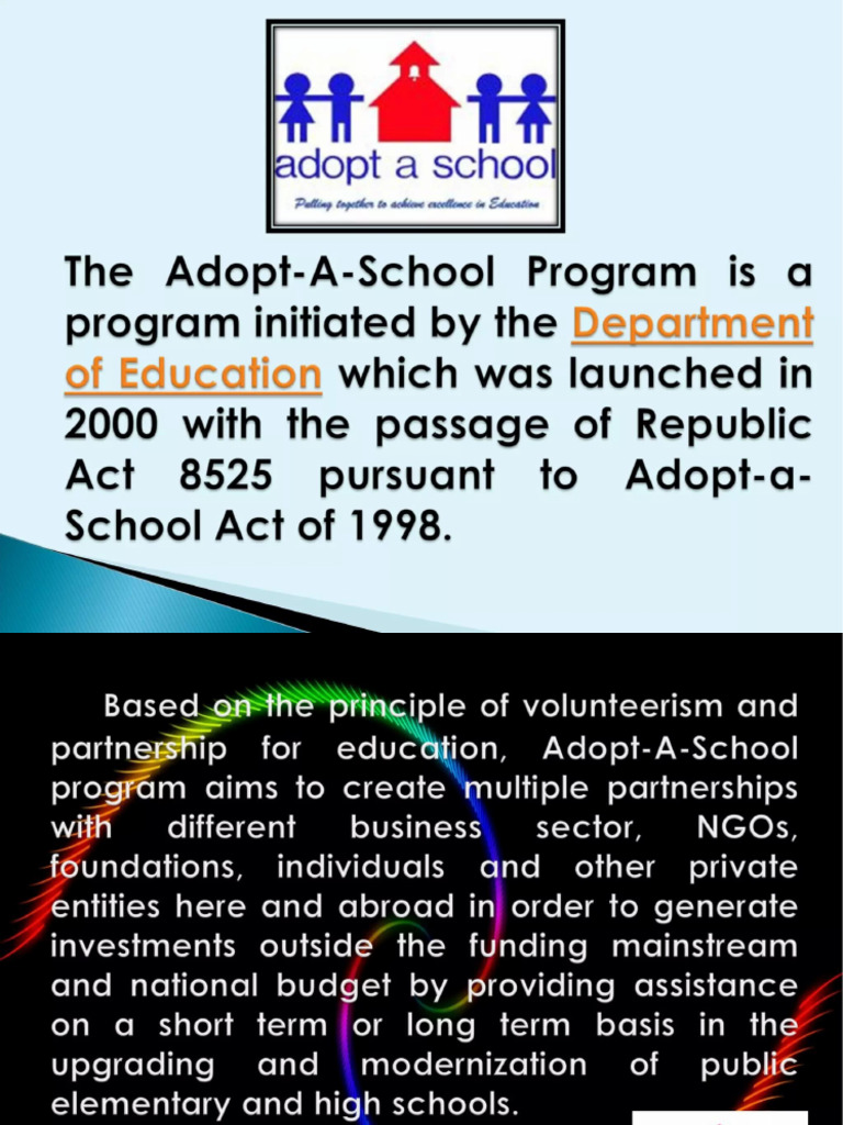 Adopt A School Program and Mentoring Program | PDF