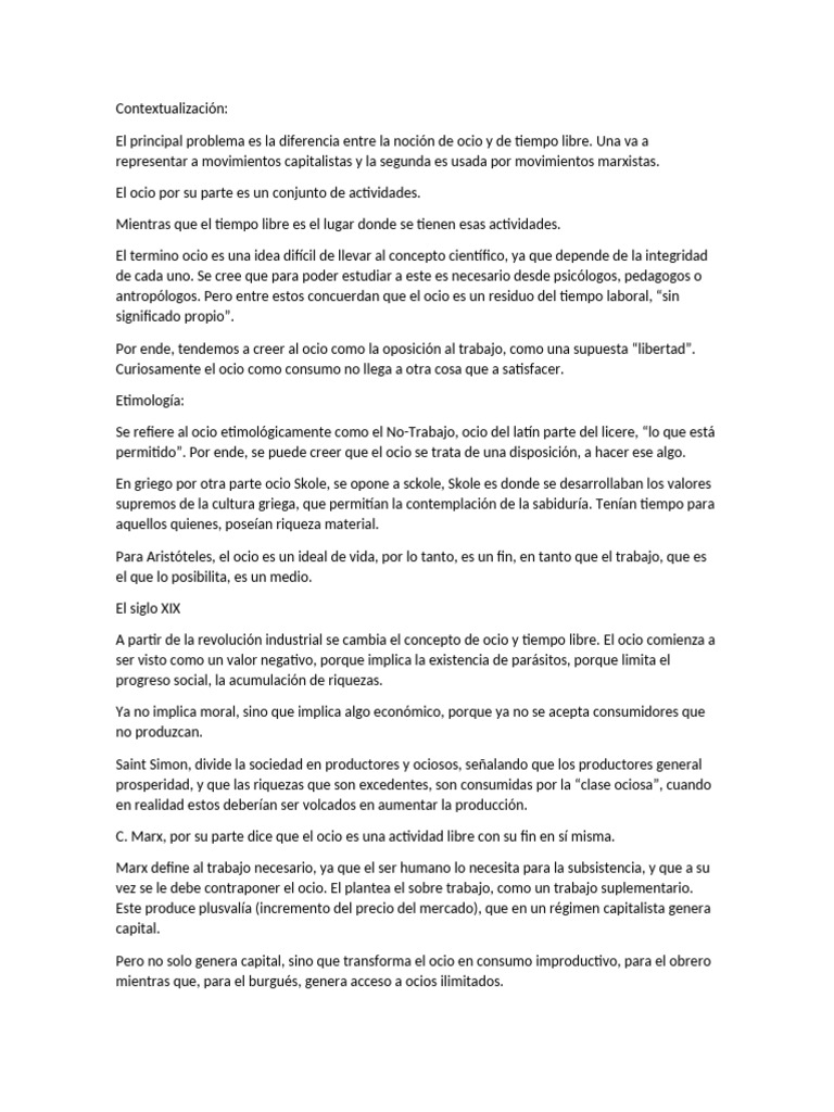 Contextual I Zac I On | PDF | Ocio | Karl Marx