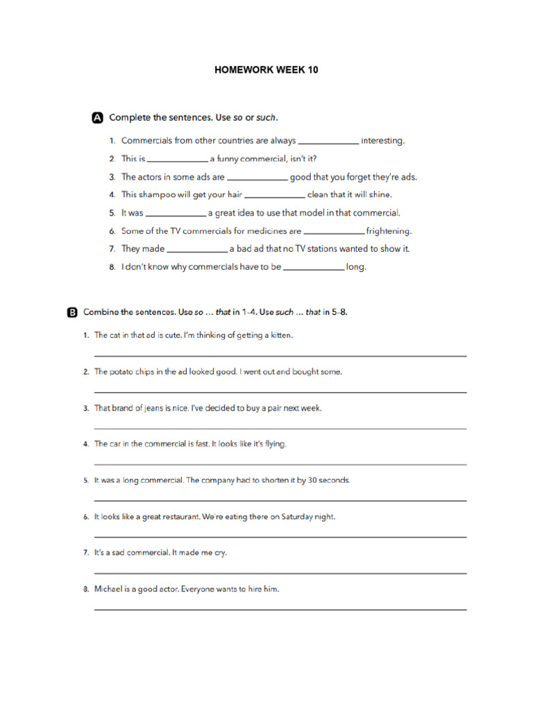 Homework Week 10 | PDF