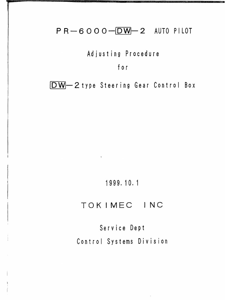 PR-6000-DW Adjusting Procedure | PDF