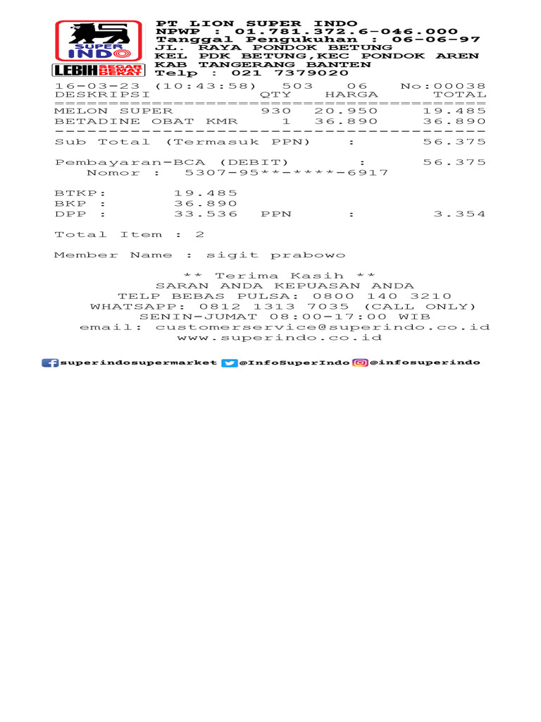 E-Receipt 230316104545 | PDF