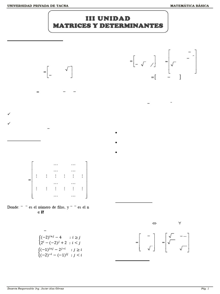 Definición y Tipos de Matrices | PDF | Matriz (Matemáticas) | Álgebra