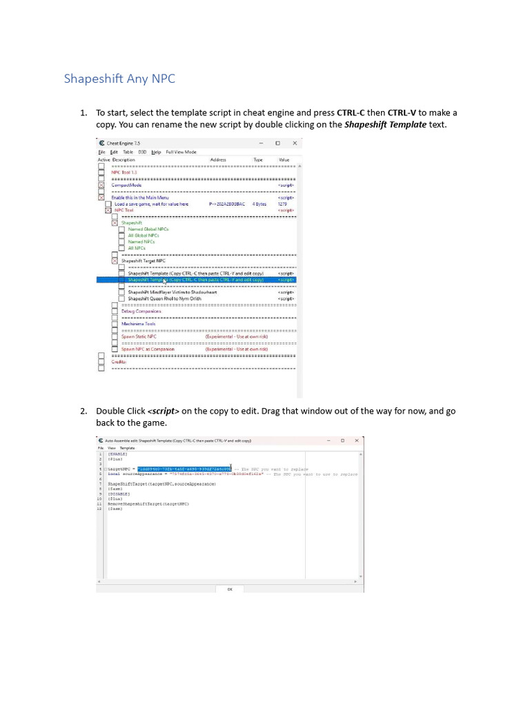 How To Shapeshift Any NPC | PDF | Art