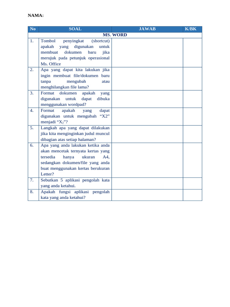 @ Soal Ujk Tertulis - Office | PDF