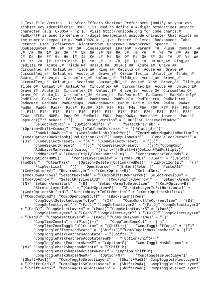 v2 AE Keanu Visuals Keyboard | PDF | Typography | Notation