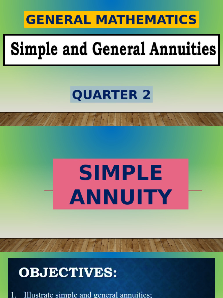 Simple and General Annuities | PDF | Interest | Present Value