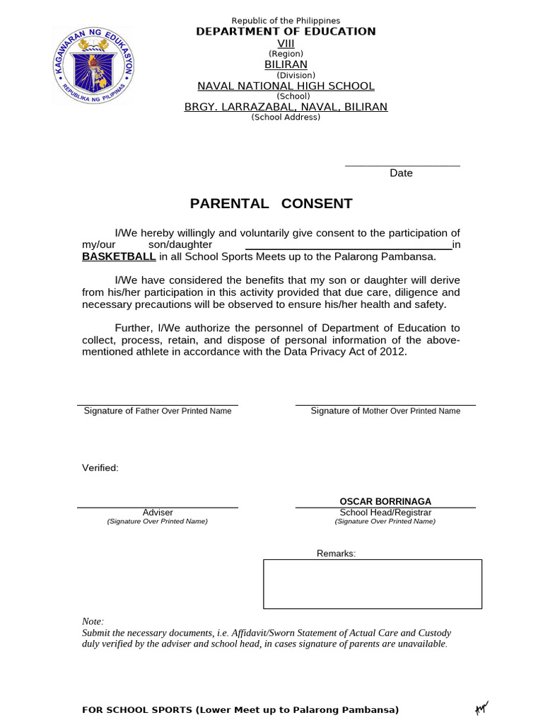2020 Parents-Consent Revised-2 | PDF
