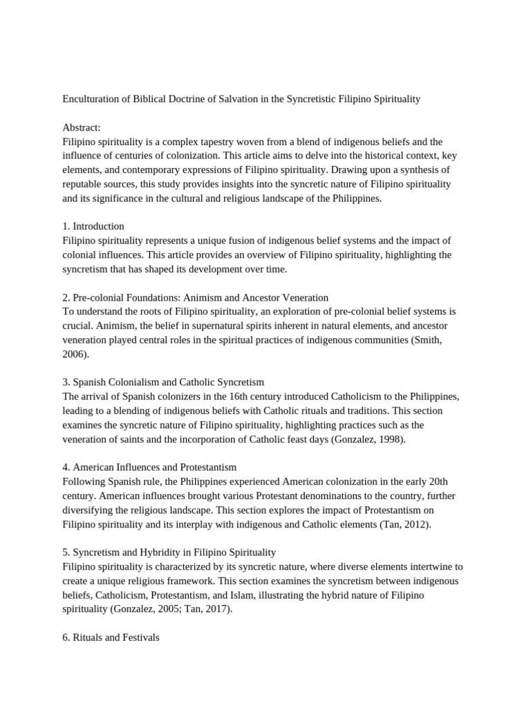 Enculturation of Biblical Doctrine of Salvation in The Syncretistic ...