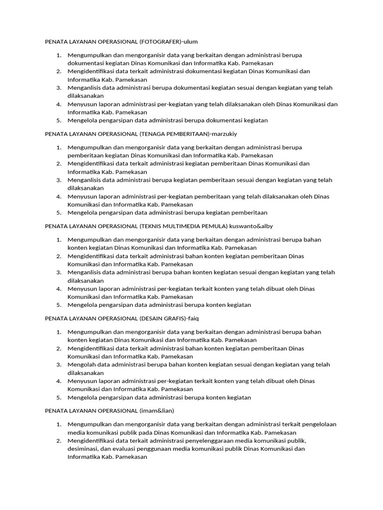 Deskripsi Tugas Humas | PDF | Bisnis | Ilmu Sosial