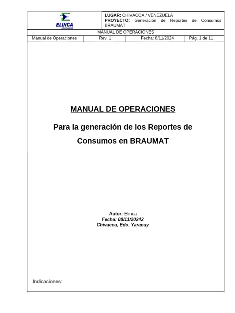 Manual de Operaciones Braumat | PDF | Microsoft Excel | Software