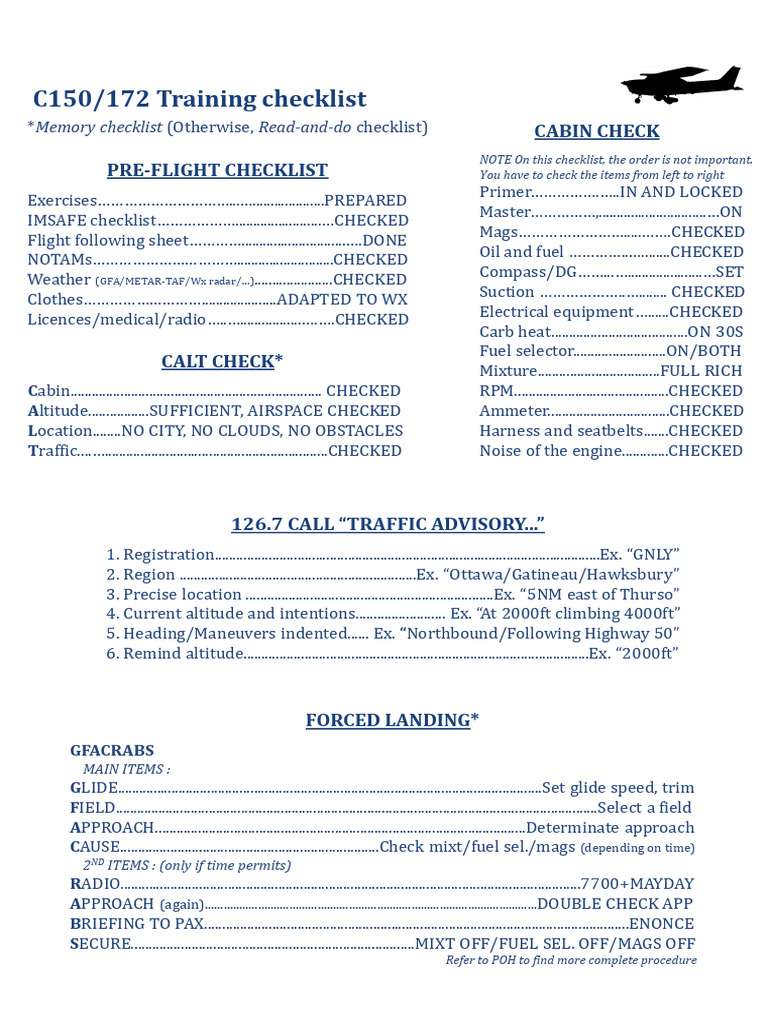 TRAINING CHECKLIST PDF | PDF | Aircraft | Aviation