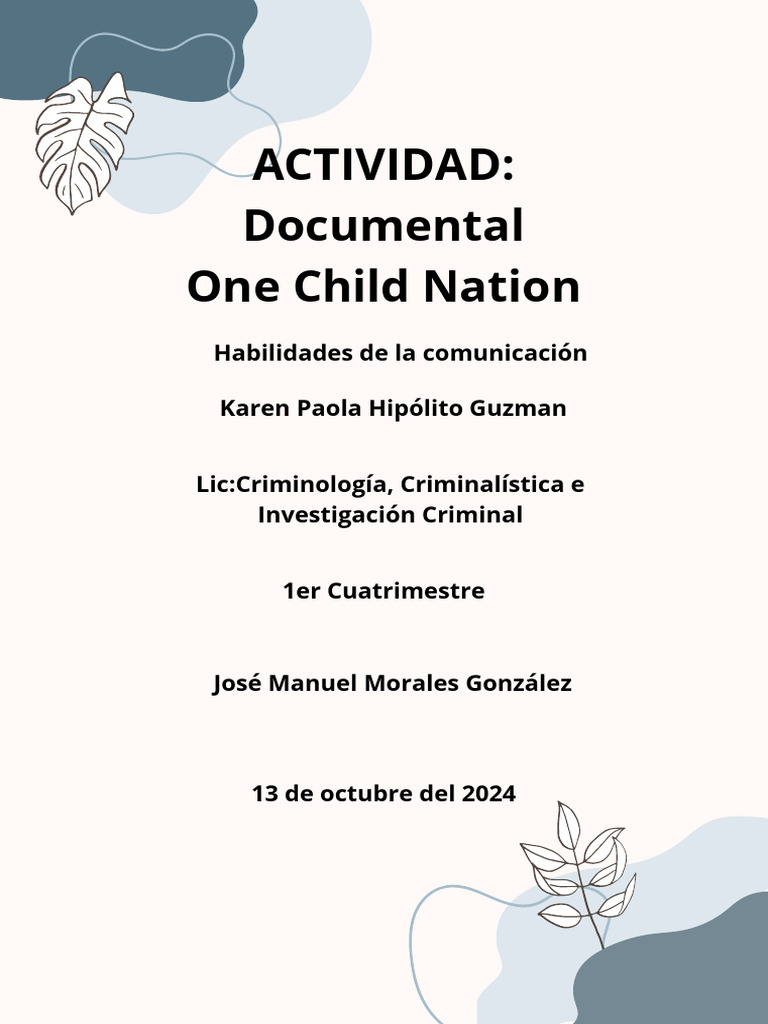 Documental One Child Nation | PDF
