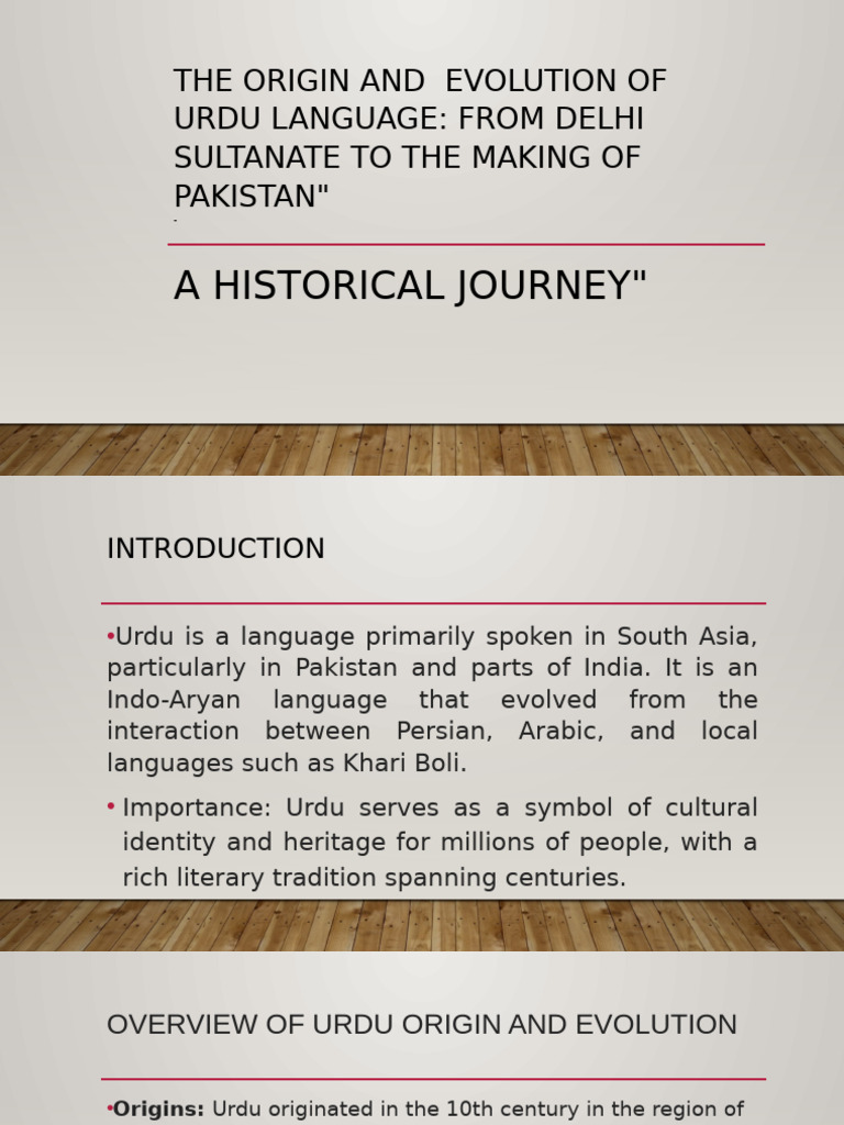 The Origin and Evolution of Urdu Language | PDF | Urdu | Persian Language