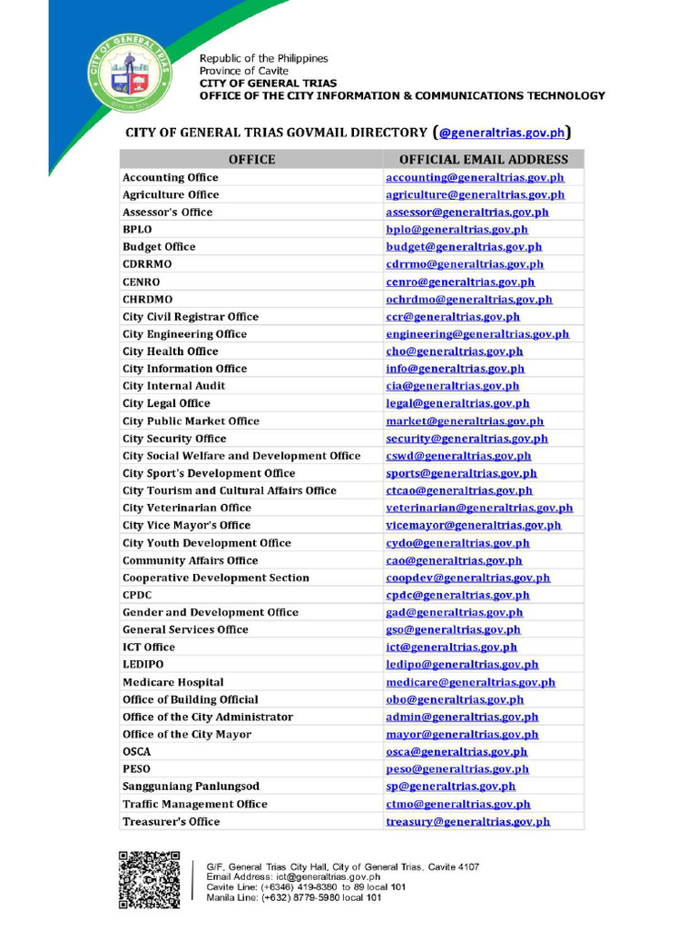 City of General Trias Govmail Directory | PDF