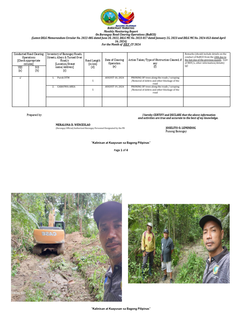 August Road Clearing 1 | PDF