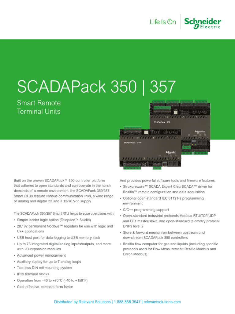 Schneider Scadapack350 357 Datasheet | PDF | Usb | Microcontroller