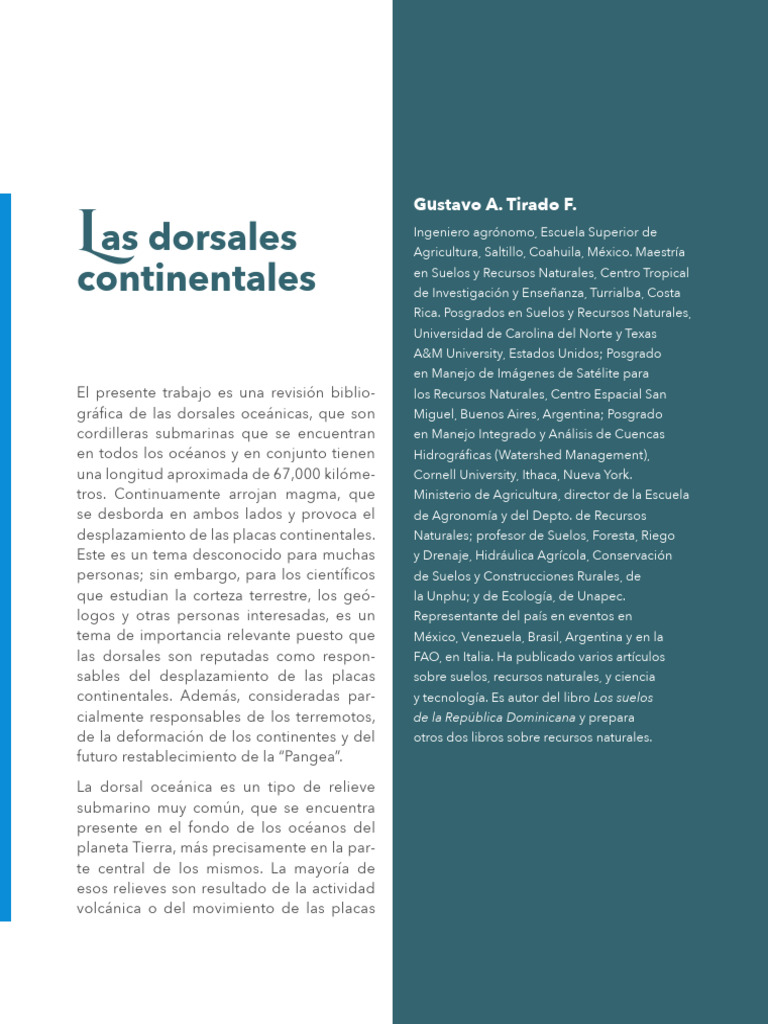 Los Dorsales Continentales | PDF | Placas tectónicas | Magma