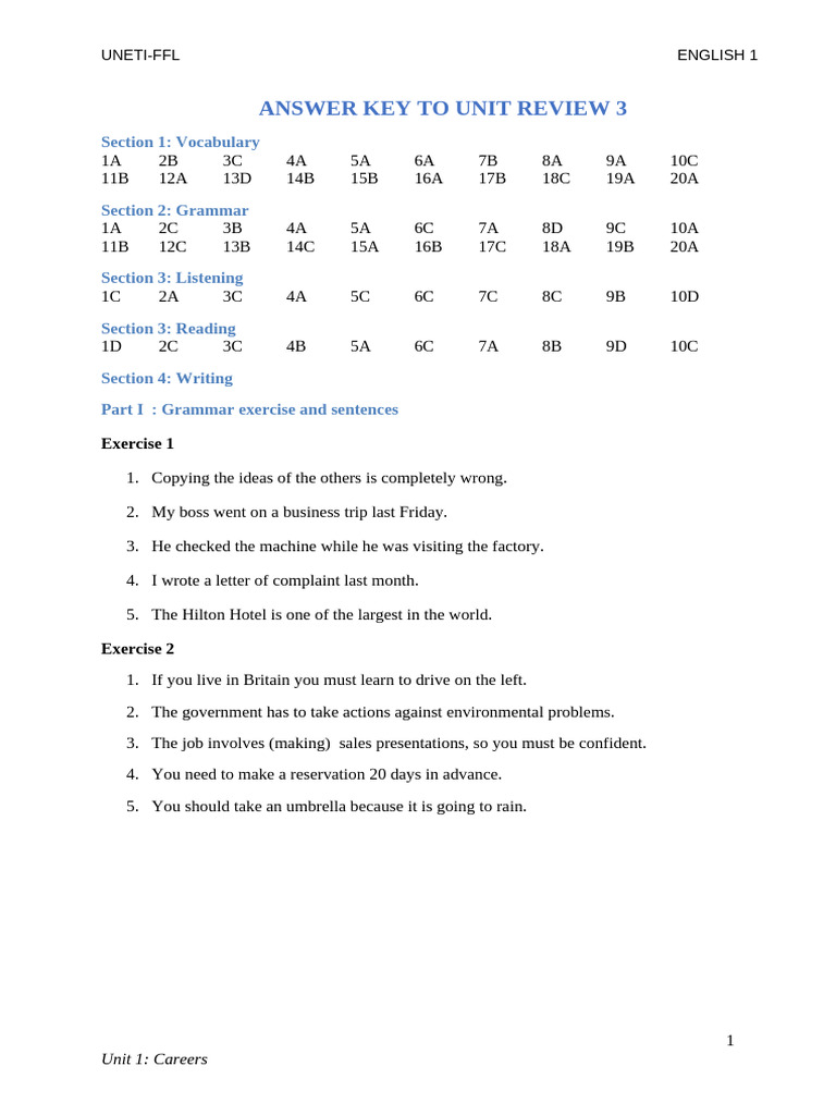 UNIT REVIEW 3_T | PDF | Hotel | Convenience Store