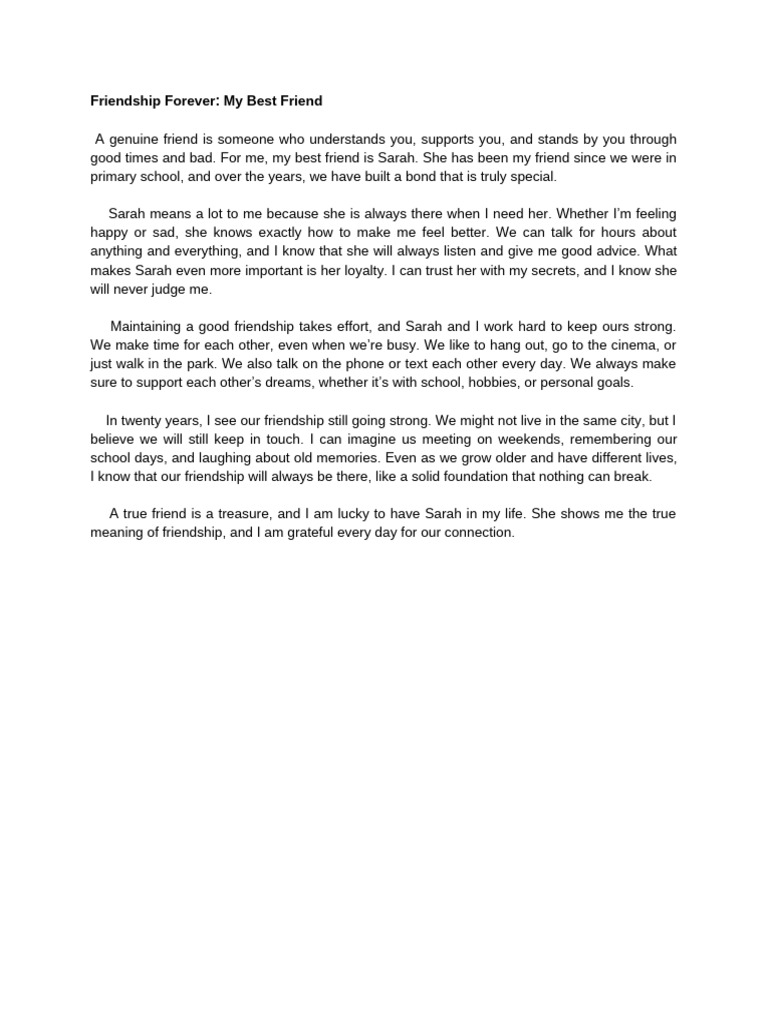 Friendship Forever - My Best Friend | PDF