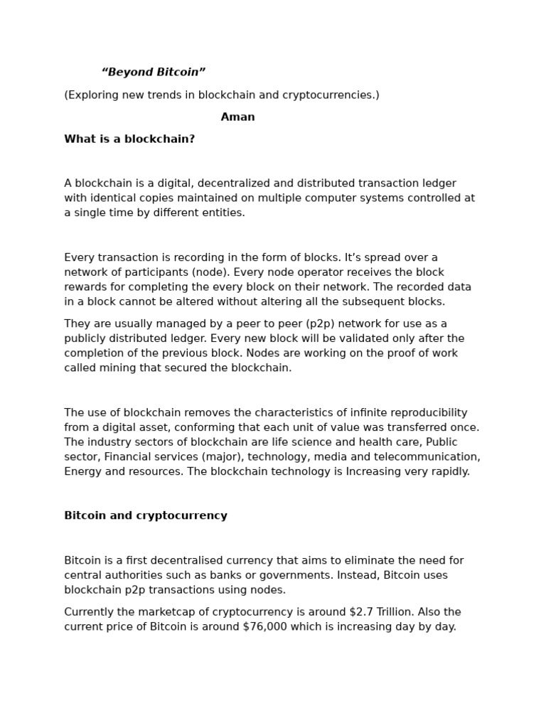 Beyond Bitcoin | PDF | Bitcoin | Cryptocurrency