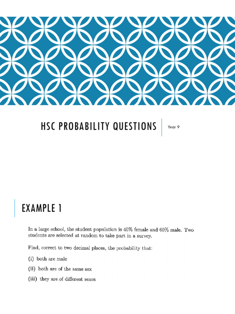 L5 HSC Probability Questions STUDENT | PDF