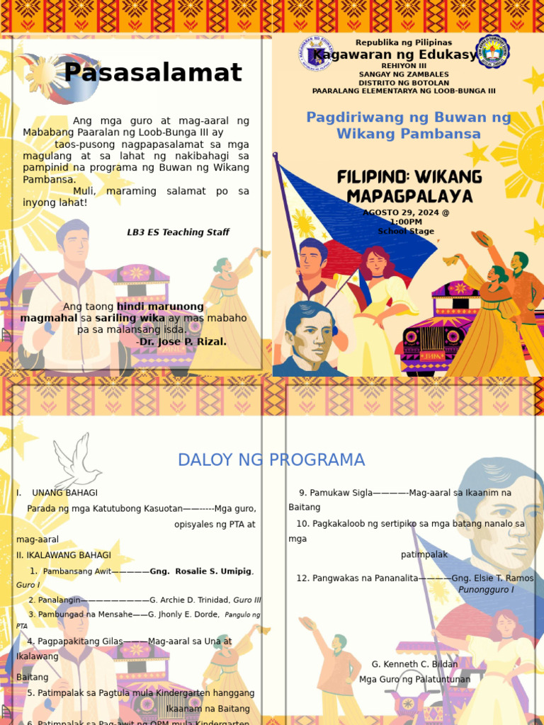 Programme of Buwan NG Wika | PDF