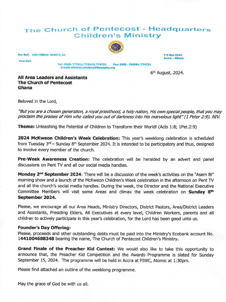 Circular For 2024 National CM Week Celebration - 0001 | PDF