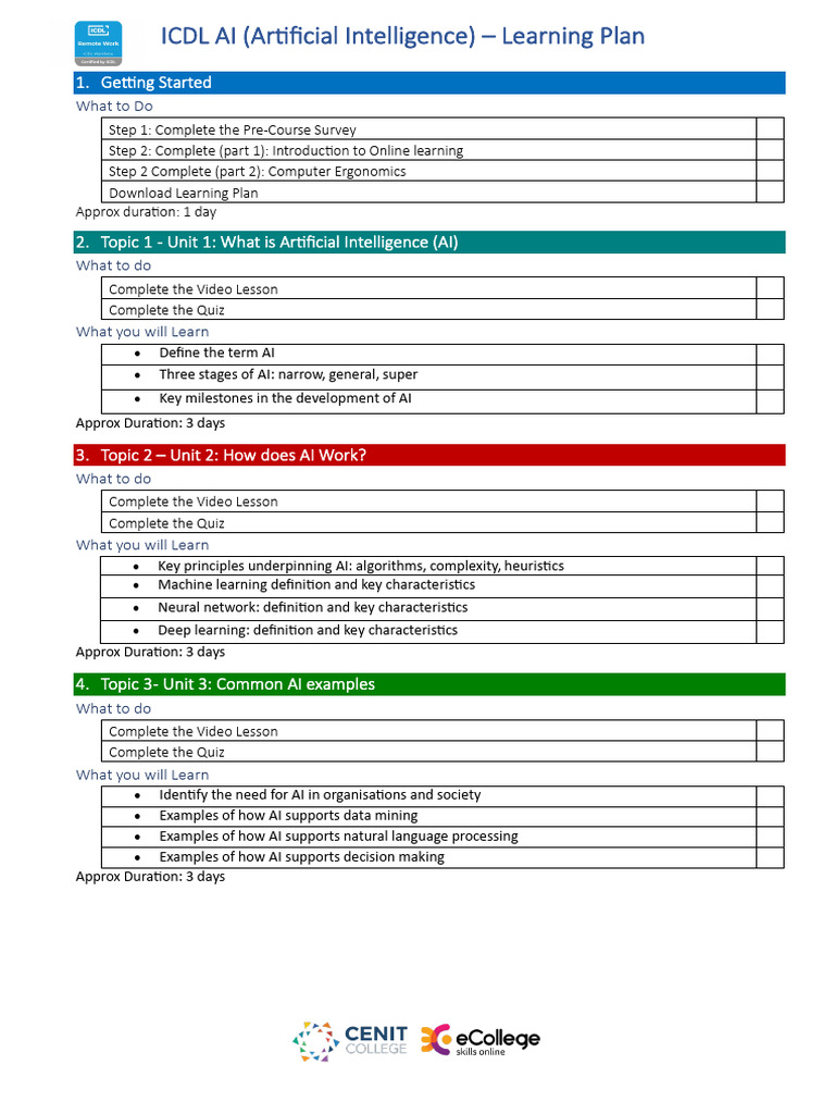 AI Learning Plan for Beginners | PDF | Computers