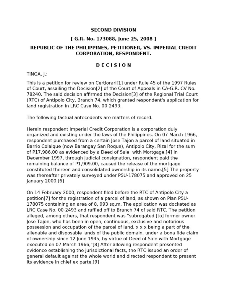 Republic of The Philippines vs. ICC Case | PDF | Adverse Possession ...