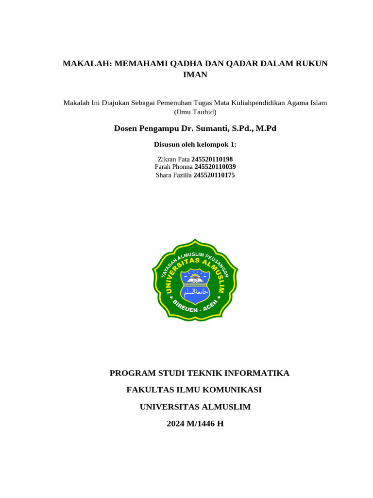 Memahami Qadha dan Qadar dalam Islam | PDF