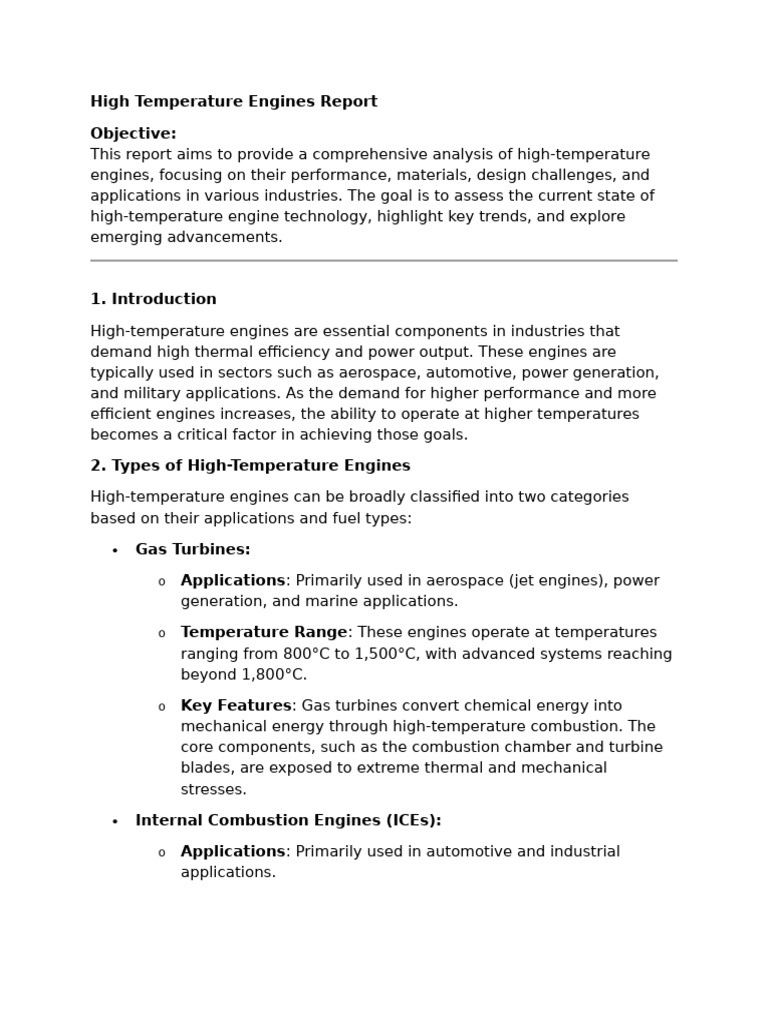 High Temp Engines | PDF | Engines | Gas Turbine