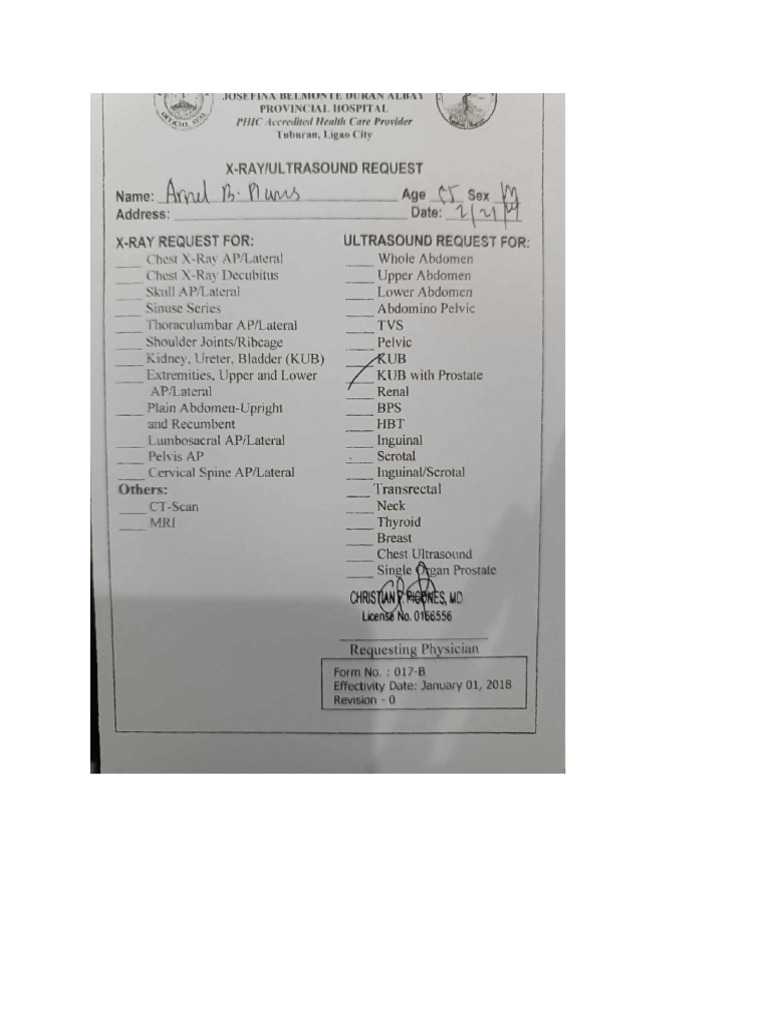 MD Referral and Official Receipt For Laboratory - Arnel Picones | PDF