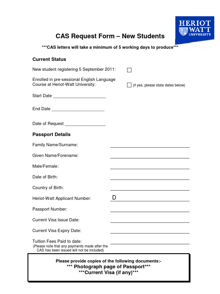 CAS Request Form - New | PDF